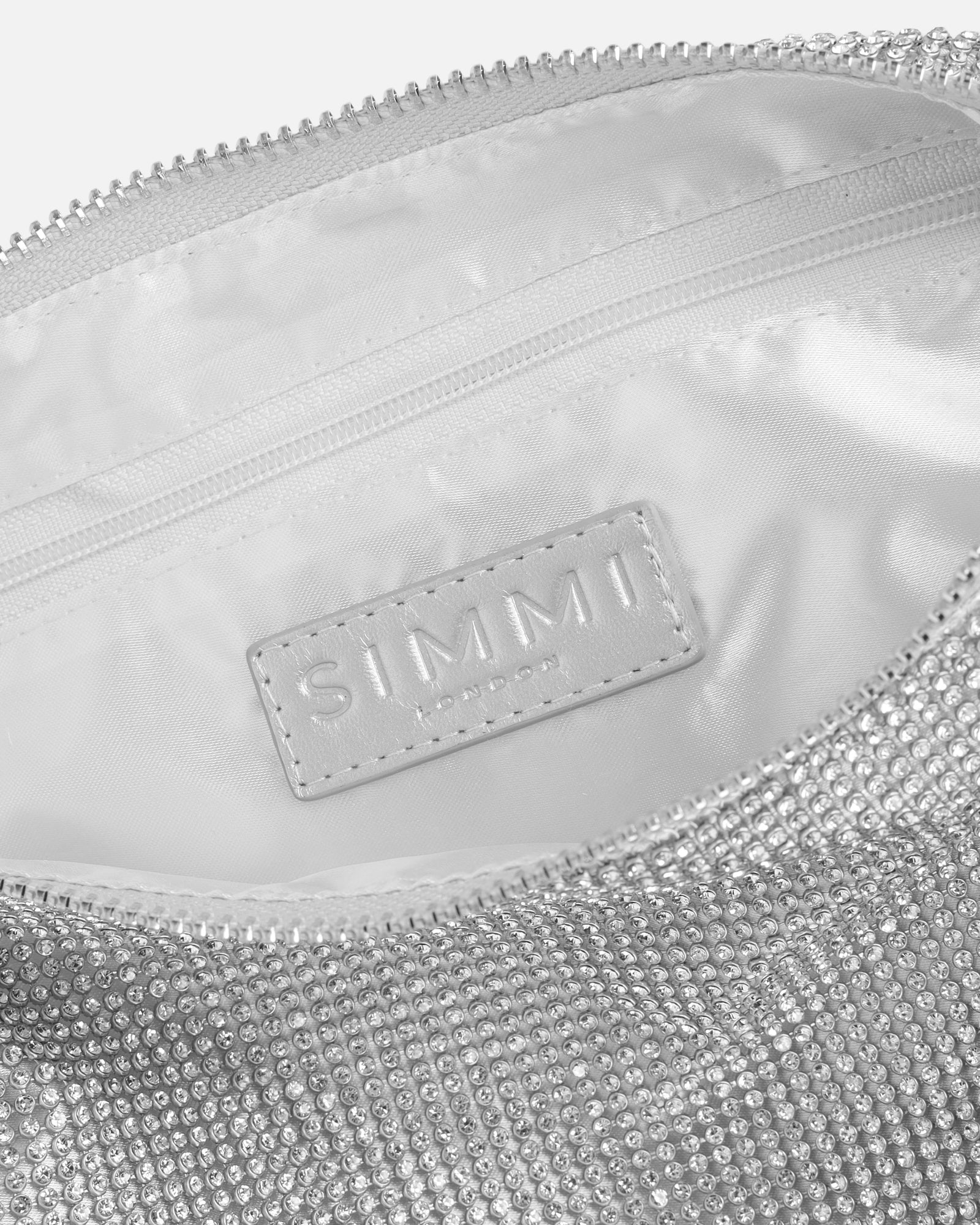 Talia Silver Diamante Shoulder Bag | Simmi London