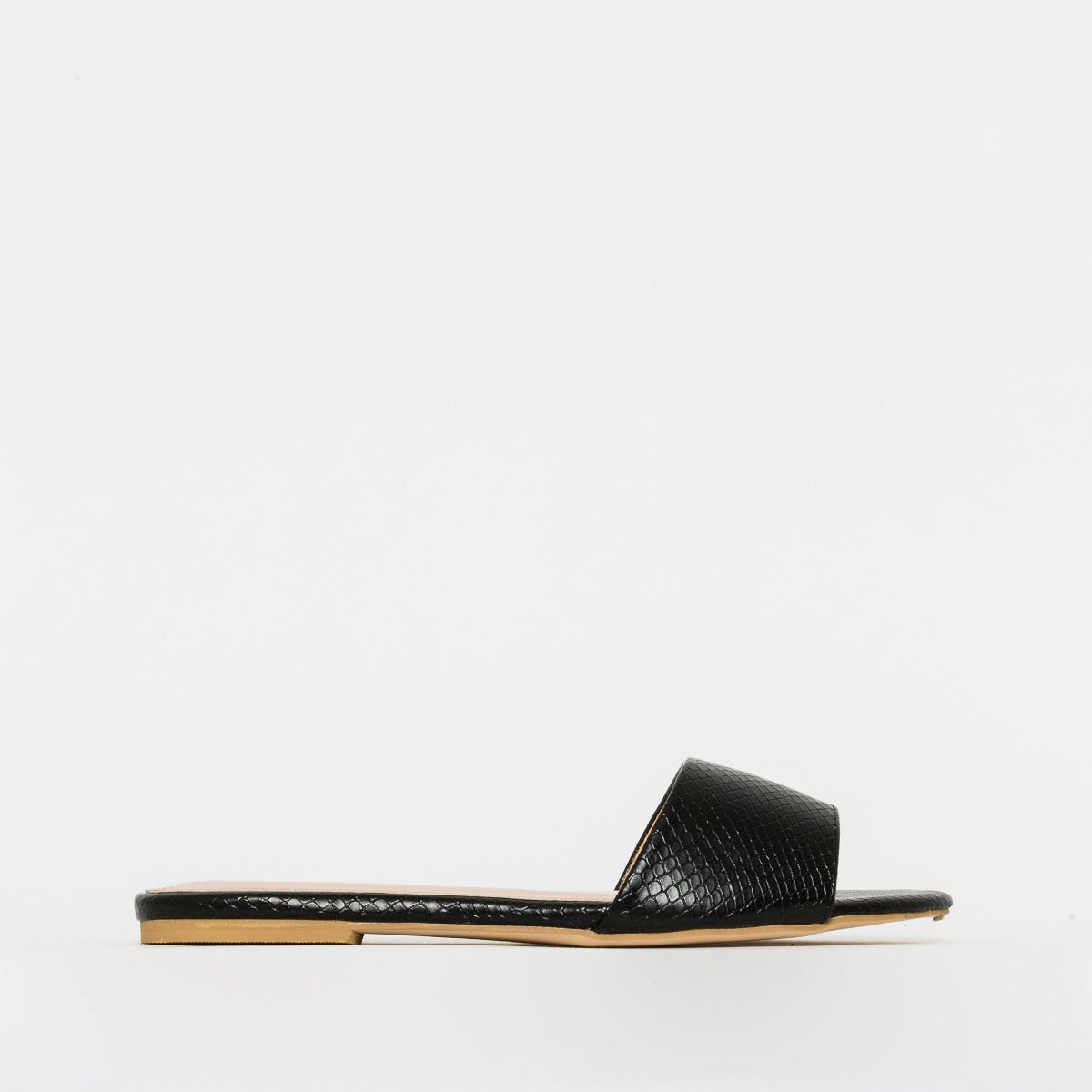 Zara Black Snake Sliders – Simmi London
