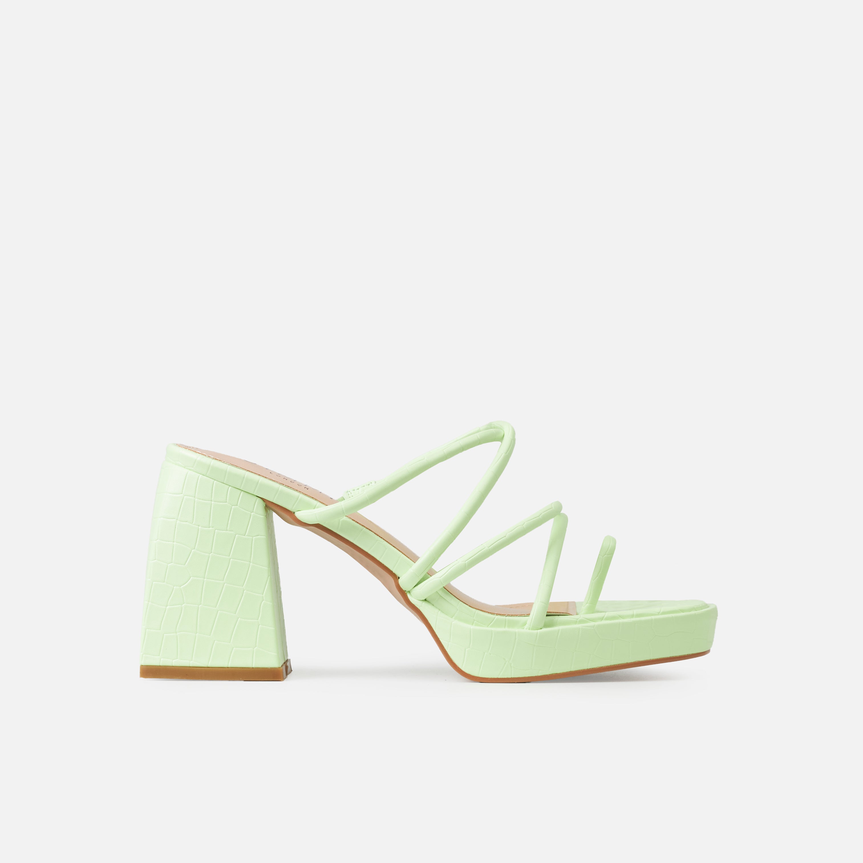 Omara Lime Strappy Toe Loop Platform Heels | SIMMI London – Simmi London