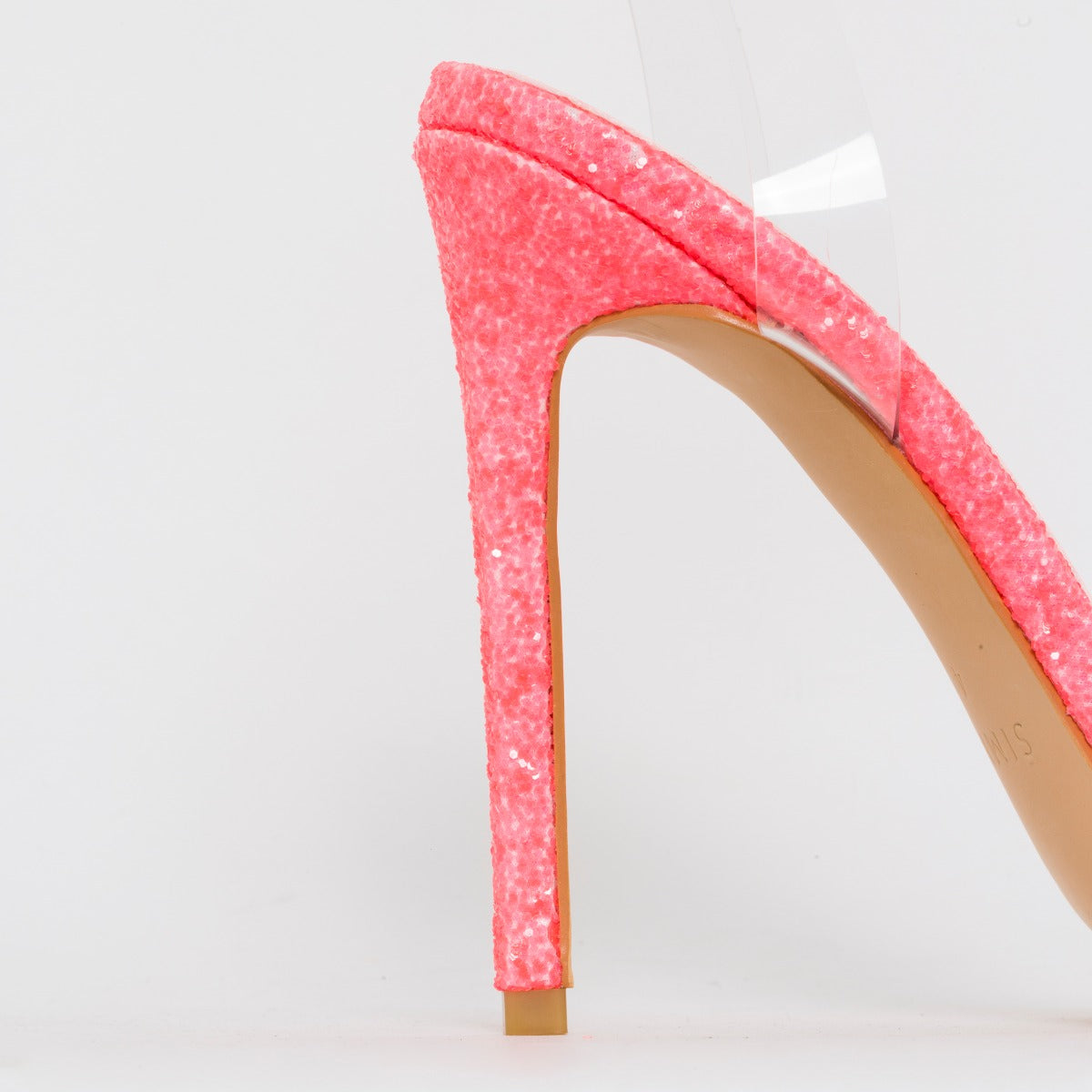 Lola Hot Pink Glitter Clear Lace Up Stiletto Heels – Simmi London